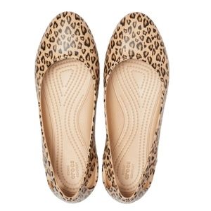 CROCS | Shoes | New Crocs Womens Leopard Animal Printed Flats | Poshmark